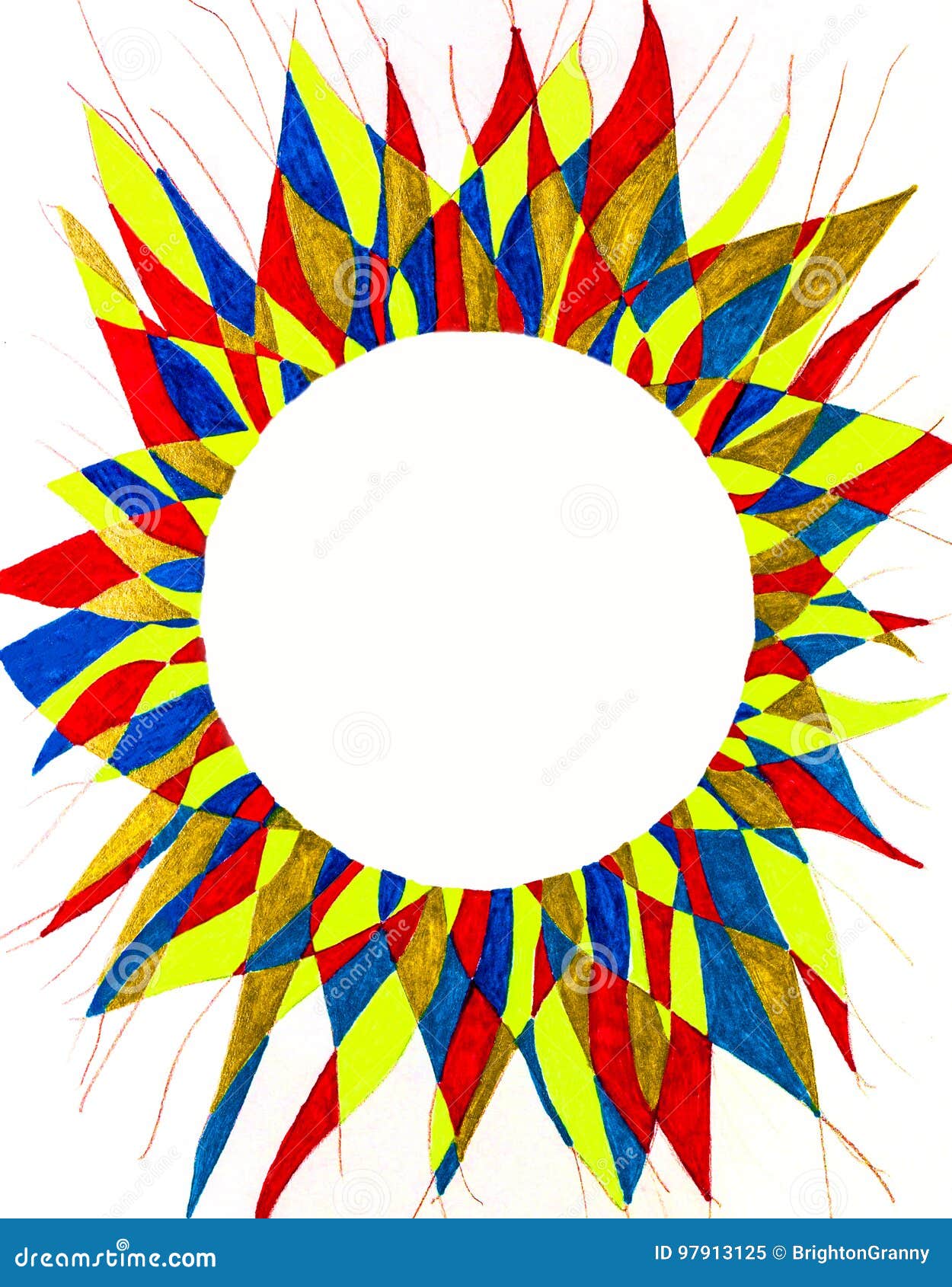 Spiky circular frame stock illustration. Illustration of drawing - 97913125