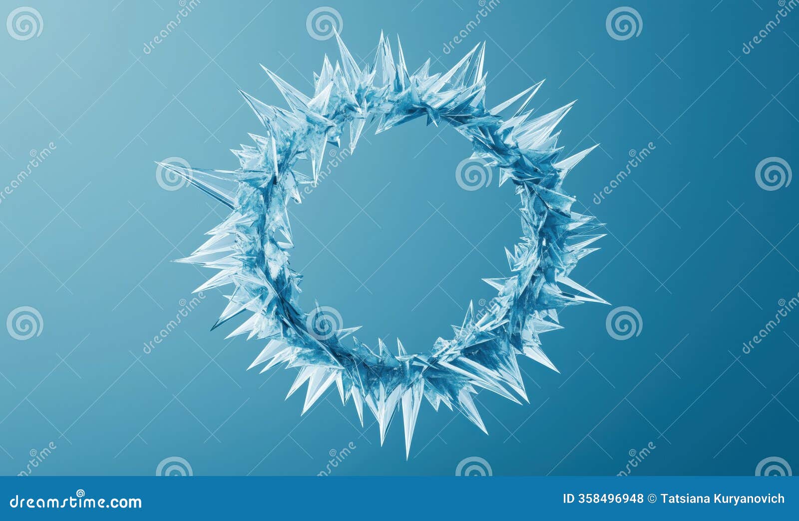 Spiky Ice Ring 3D Model with Sharp Edges and Transparent Texture, Set ...