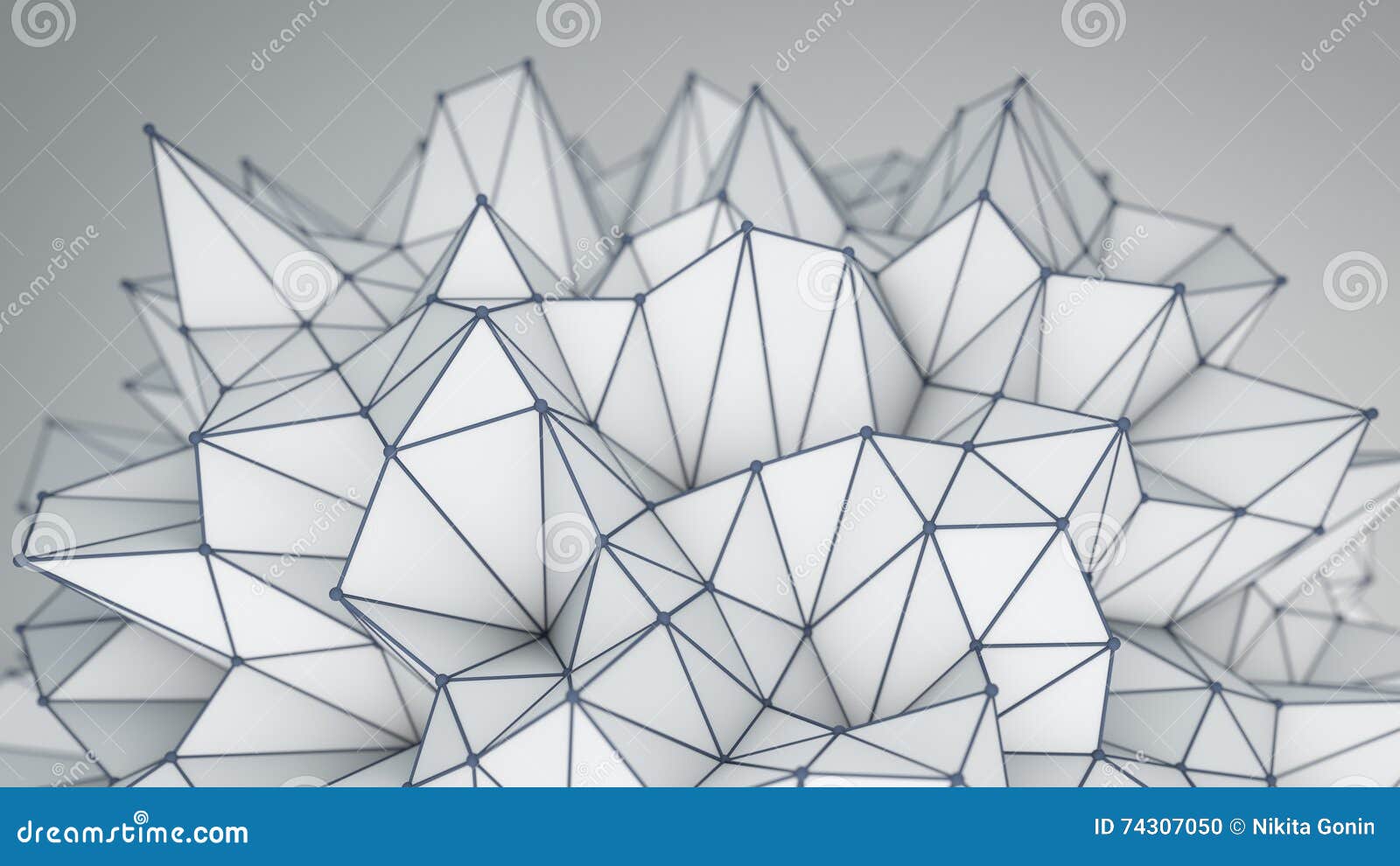 Low Poly Shape With Connecting Dots And Lines On Dark Background ...