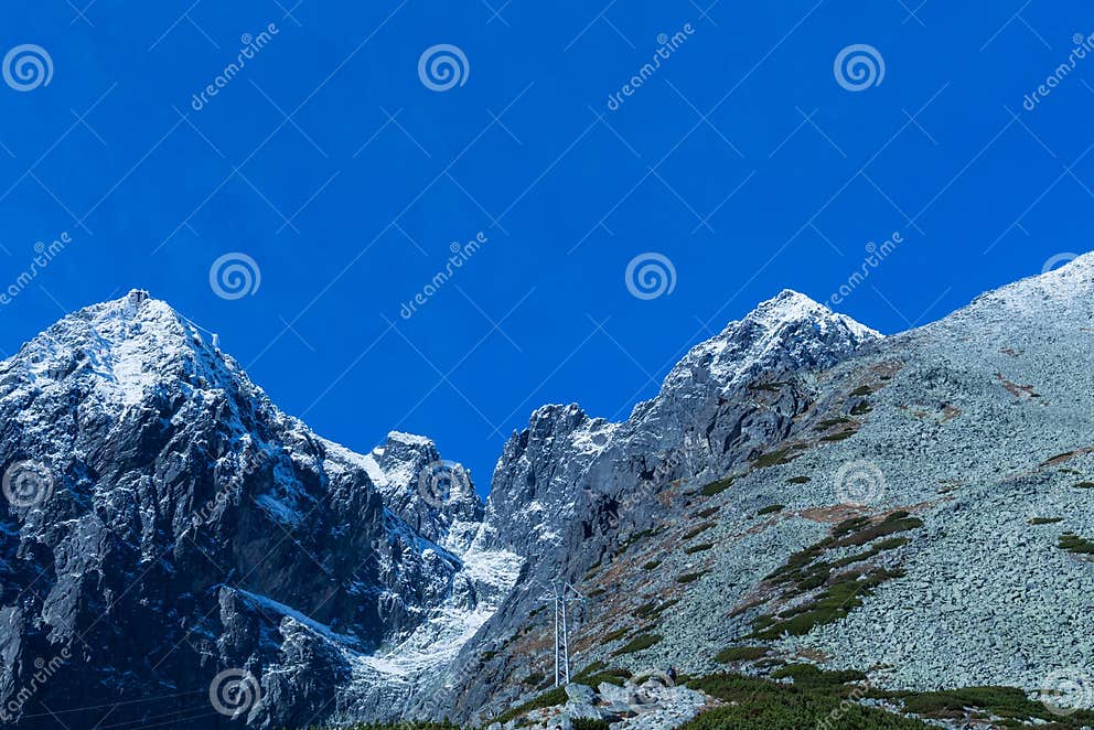 Spiky Peaks of the Mountain Range Stock Image - Image of countryside ...