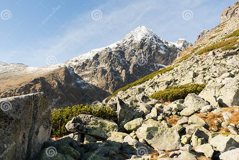 Spiky Peaks of the Mountain Range Stock Photo - Image of highlands ...