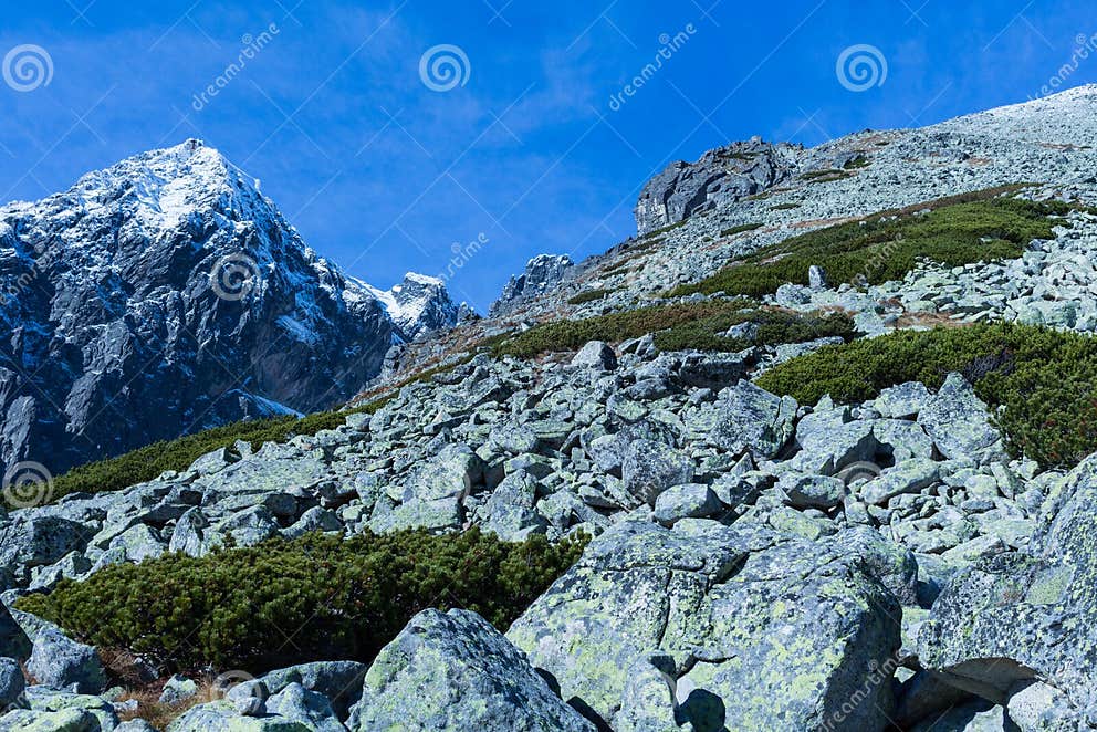 Spiky Peaks of the Mountain Range Stock Image - Image of cloudy ...