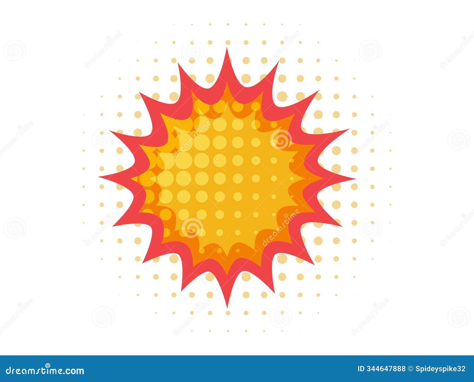 A Spiky Speech Bubble with Red and Yellow Colors. Isolated Vector ...