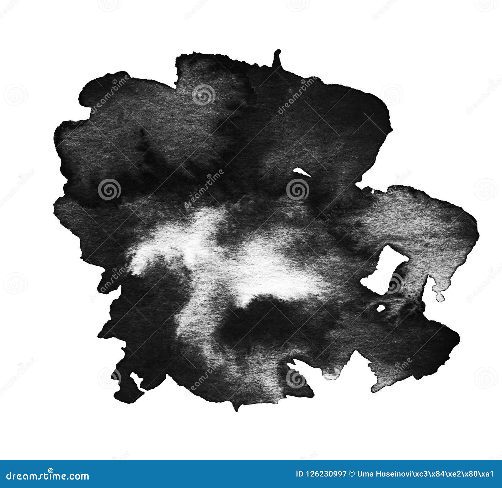 Spiky Splash of Black Watercolor Stock Illustration - Illustration of ...