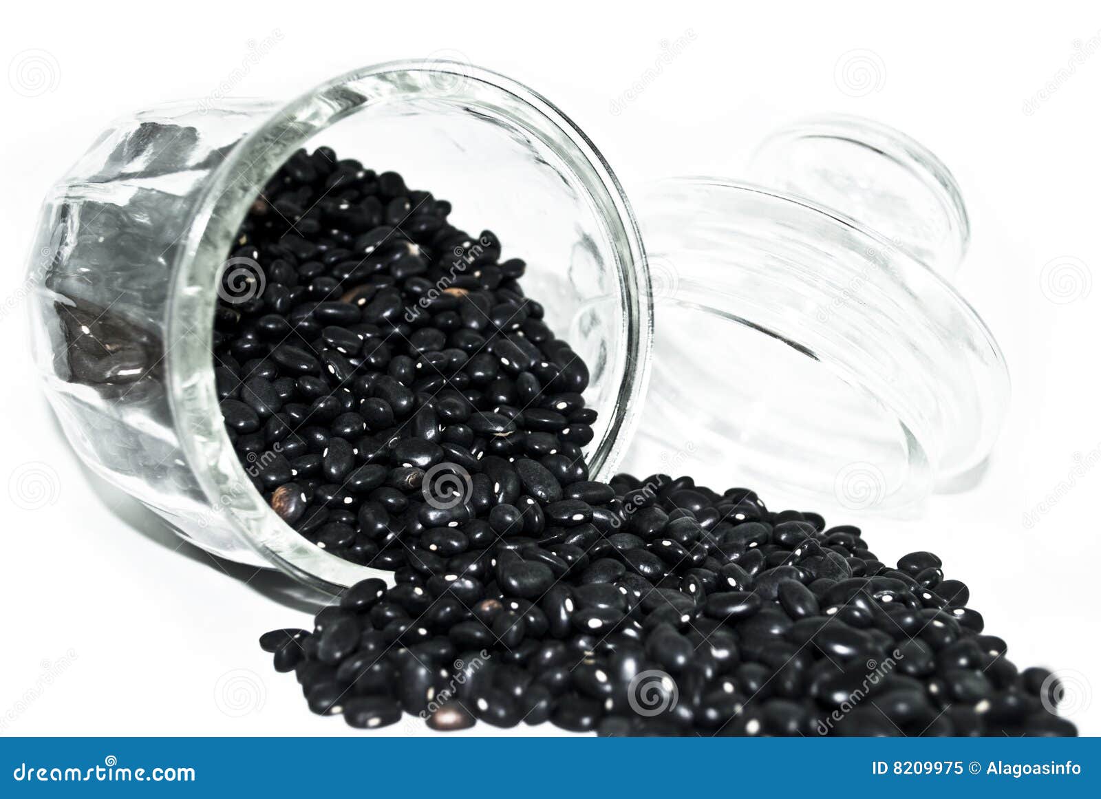 Spilled Black Beans in a Pot Isolated Stock Image - Image of beans ...