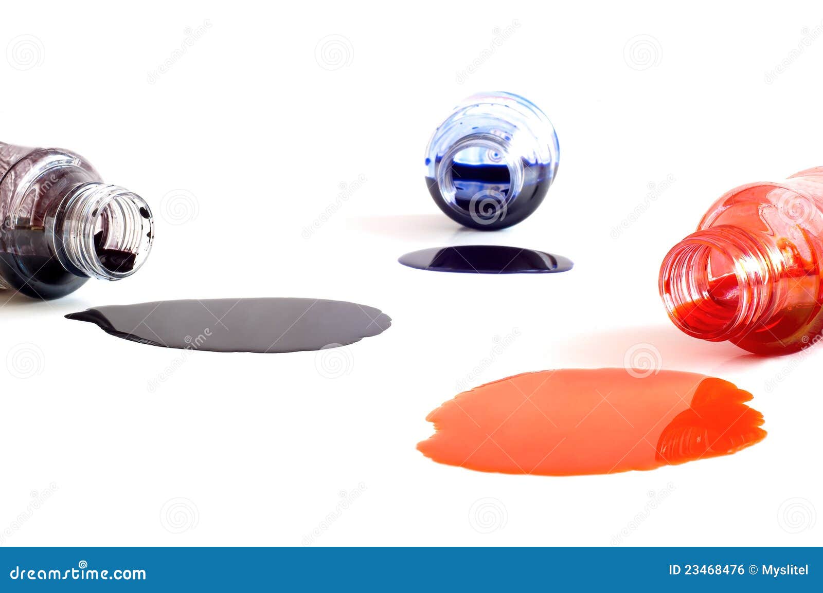 Spilled a Bottle of Blue, Red and Black Ink Stock Photo - Image of pool ...