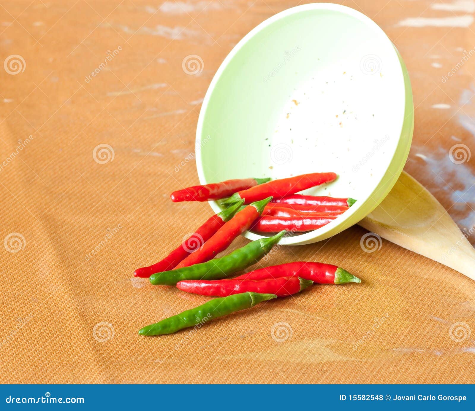 Spilled Chili Peppers stock photo. Image of cook, homegrown - 15582548