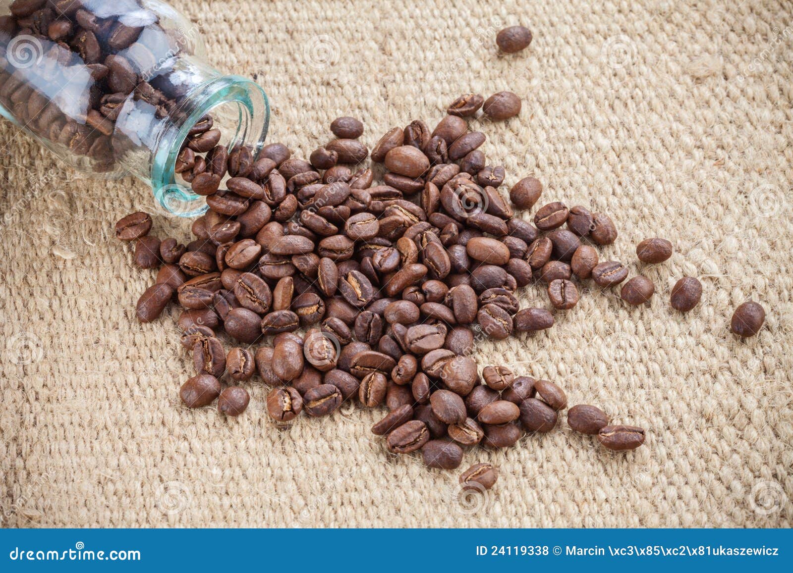 Spilled coffee beans stock photo. Image of hemp, coffeepot - 24119338