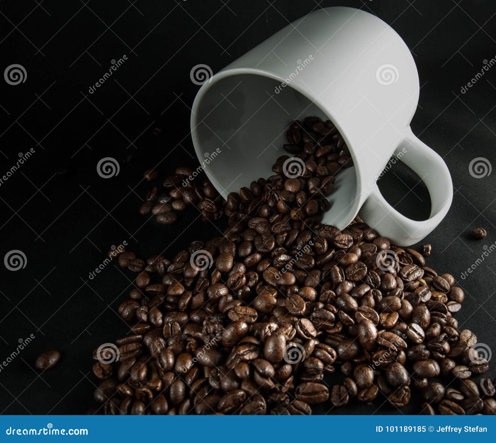 Spilled Coffee Beans stock image. Image of cafe, caffein - 101189185