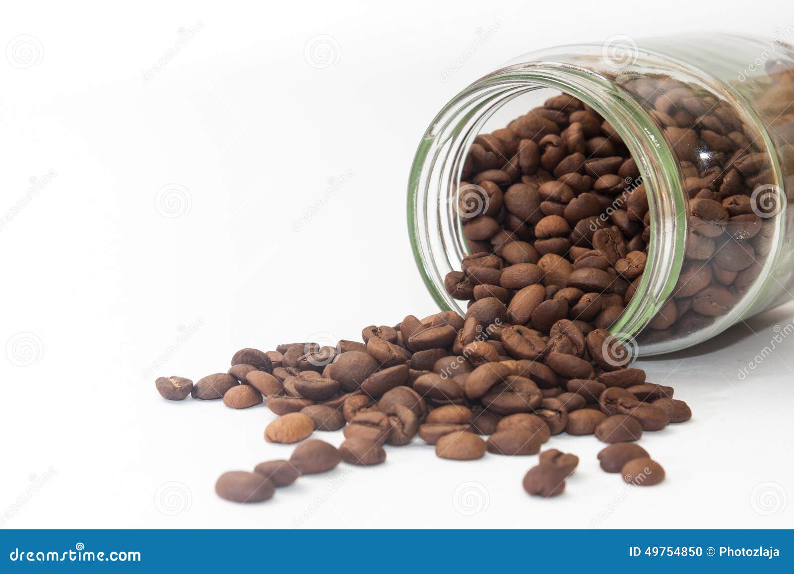 Spilled Coffee Beans from Glass Jar Stock Photo - Image of bean, flavor ...