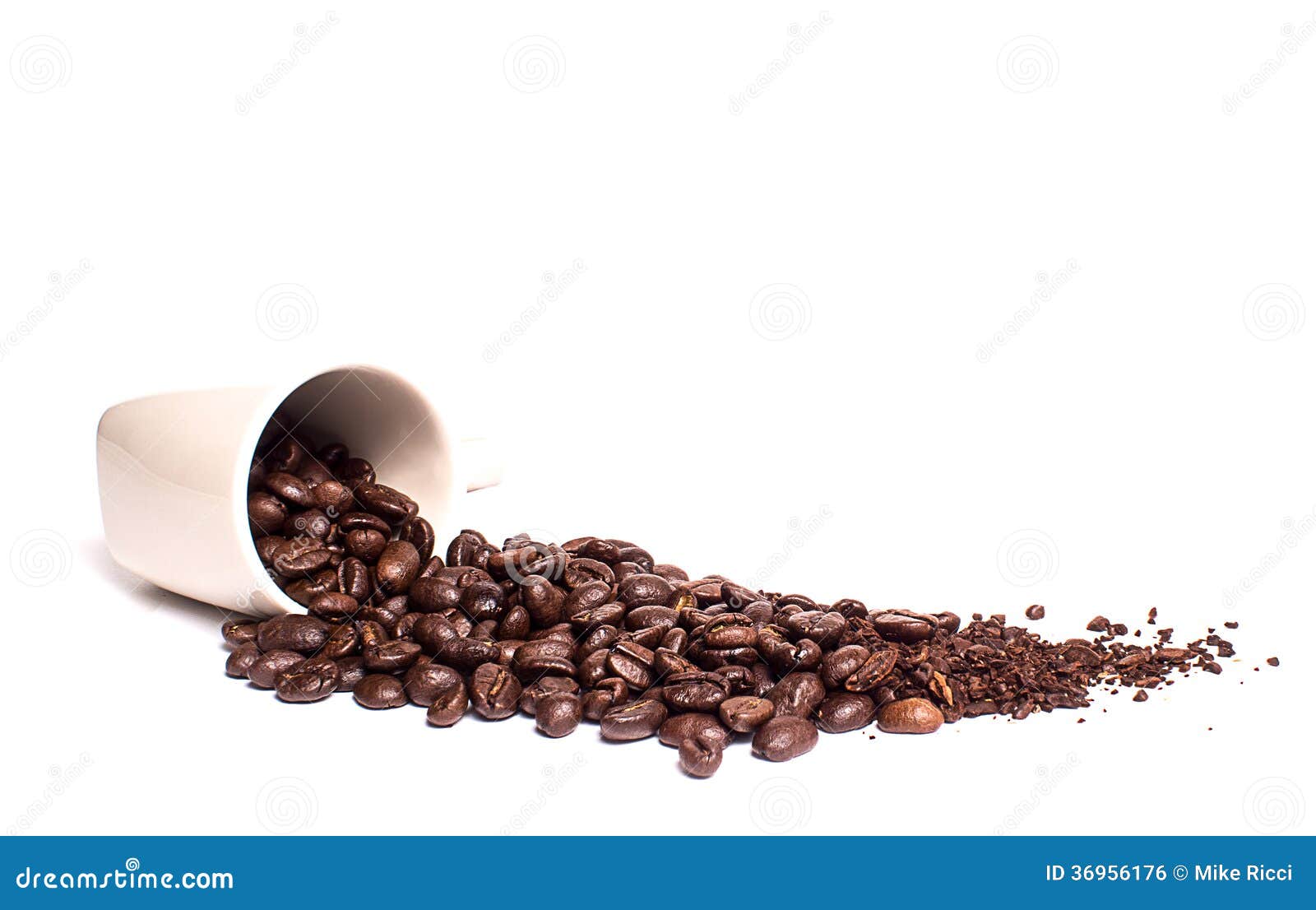 Spilled Coffee Beans stock photo. Image of energy, food - 36956176