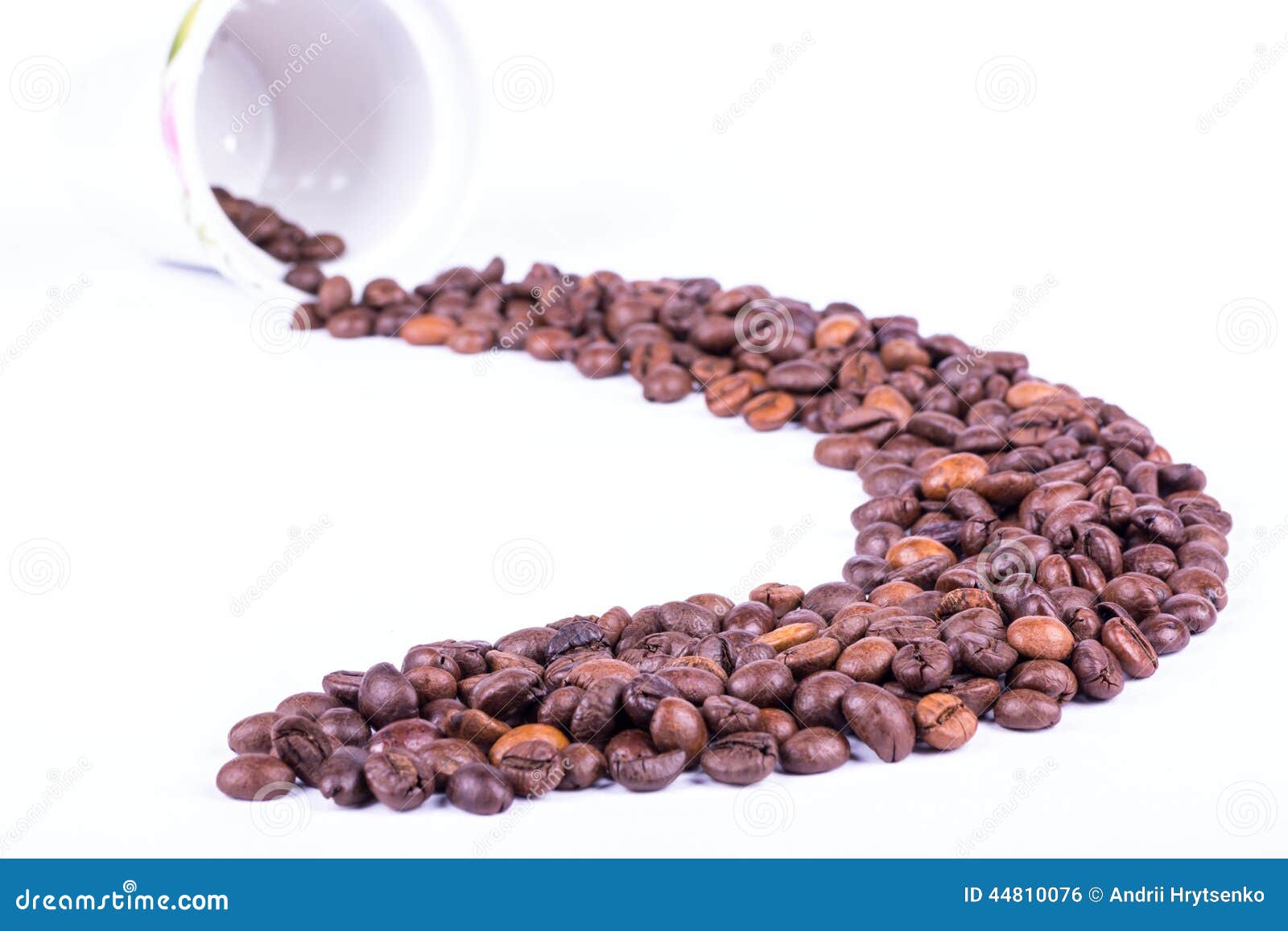 Spilled coffee beans stock photo. Image of white, espresso - 44810076