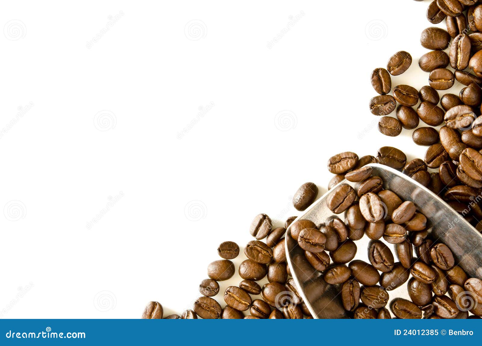 Spilled Coffee Beans with Scoop Stock Image - Image of morning ...
