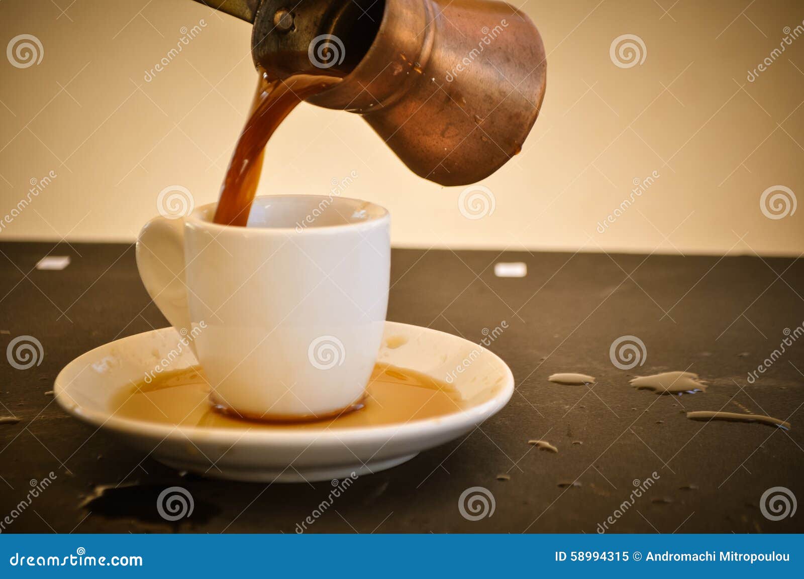 Spilled coffee stock image. Image of drop, glass, reflection - 58994315