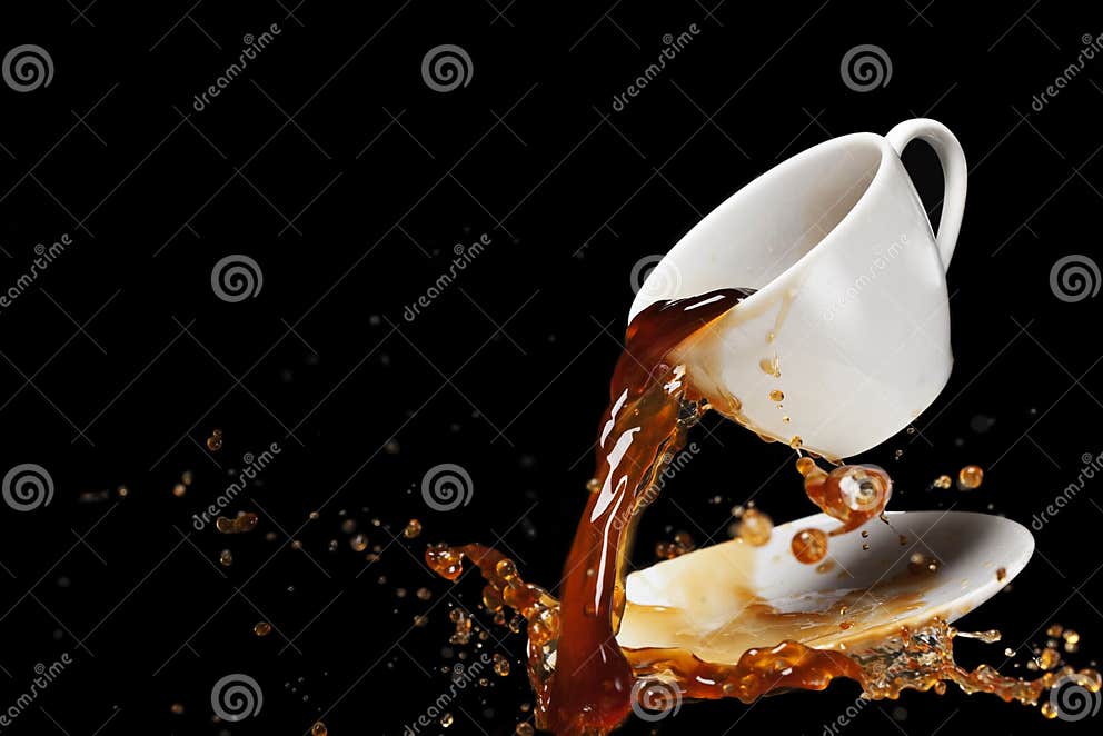 Spilled coffee stock image. Image of falling, dirty, brown - 50715585