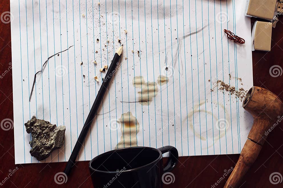 Spilled coffee on paper stock image. Image of table, brown - 61298077