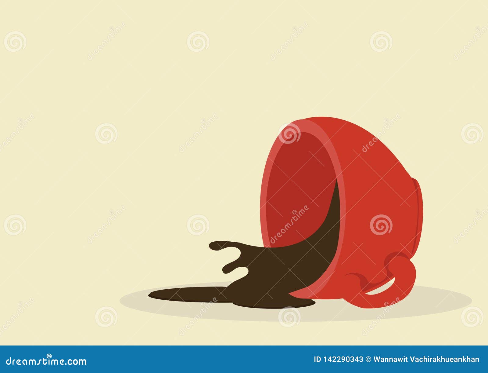 Spilled Coffee Red Cup Vector Stock Vector - Illustration of concept ...