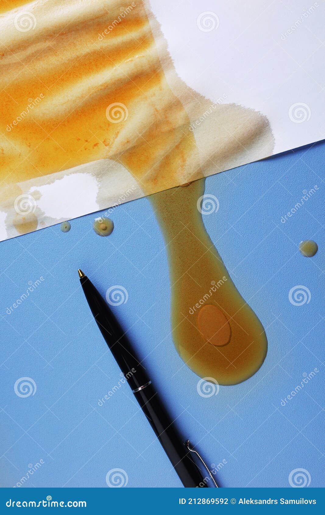 Spilled Coffee on Sheets of Paper Stock Photo - Image of concept, page ...