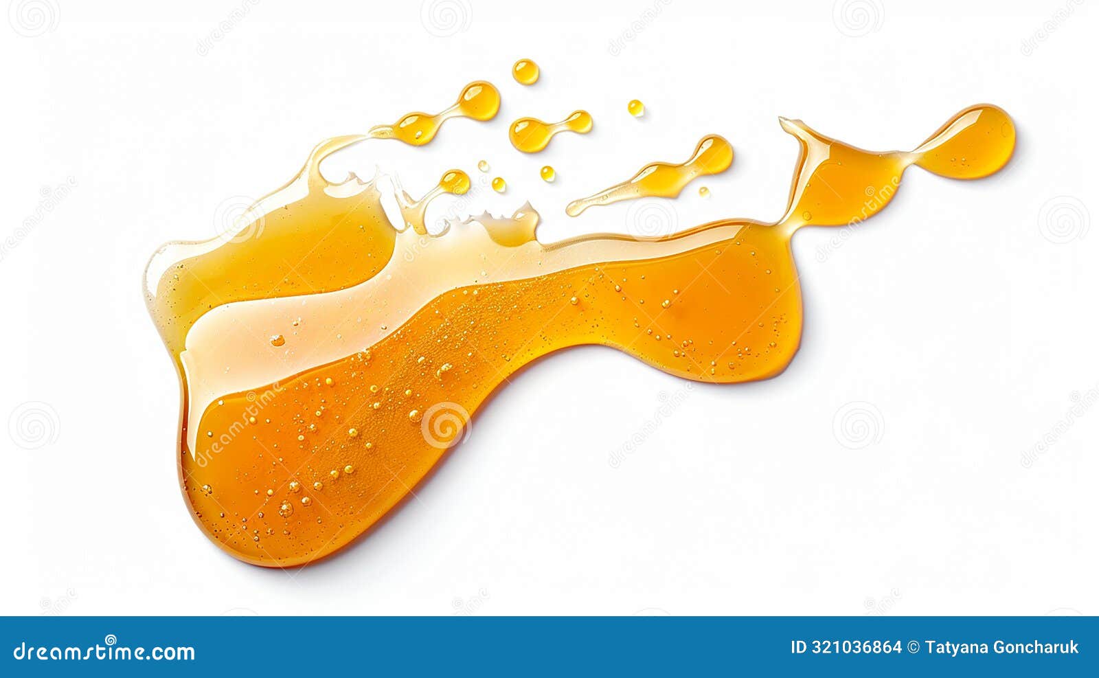Spilled Maple Syrup Or Liquid Caramel Isolated On White Background ...