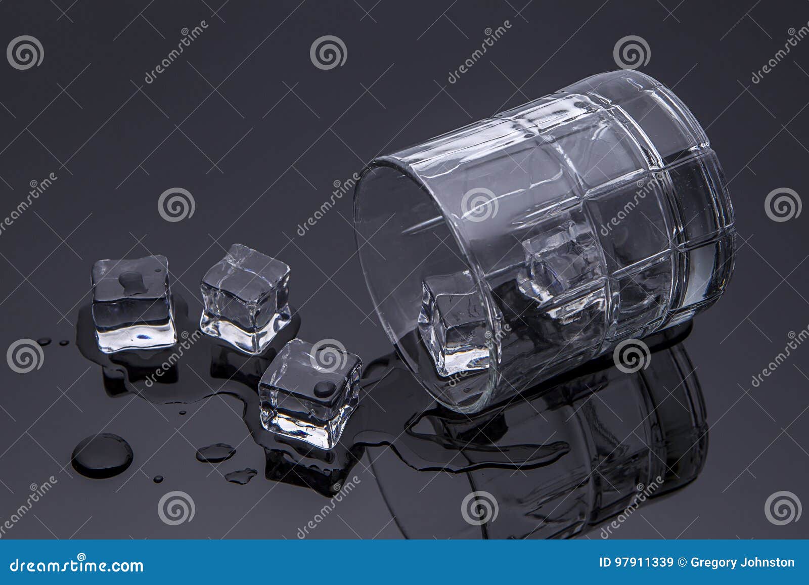 Spilled glass with ice. stock image. Image of sill, glass - 97911339