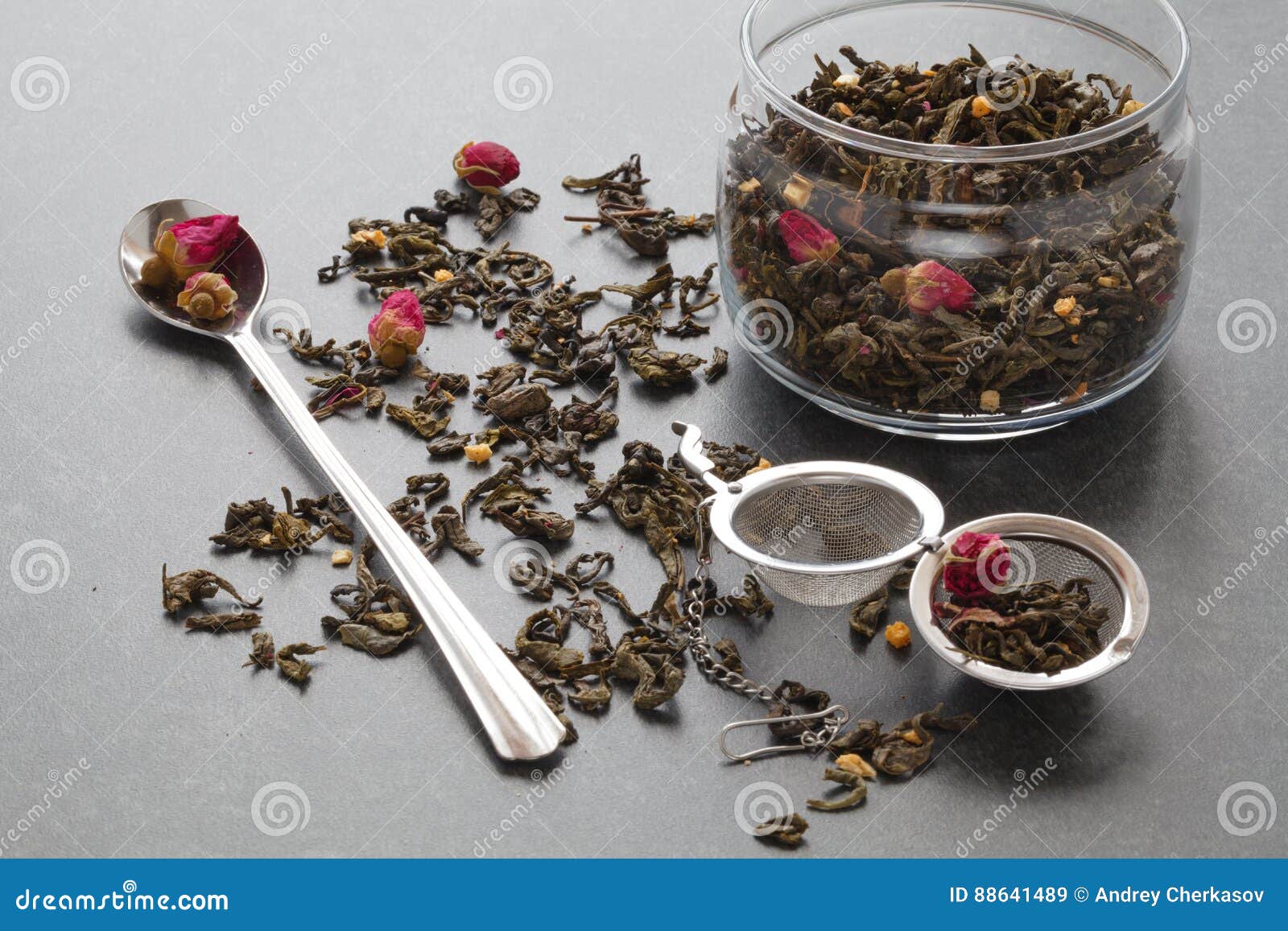Spilled Green Tea with a Rose on Stone Table Stock Image - Image of ...