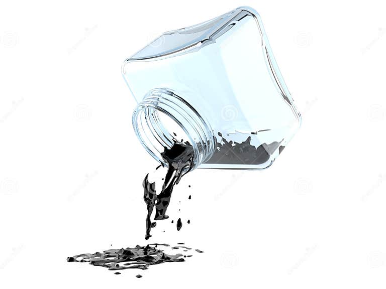 Spilled ink stock illustration. Illustration of bottle - 98038647