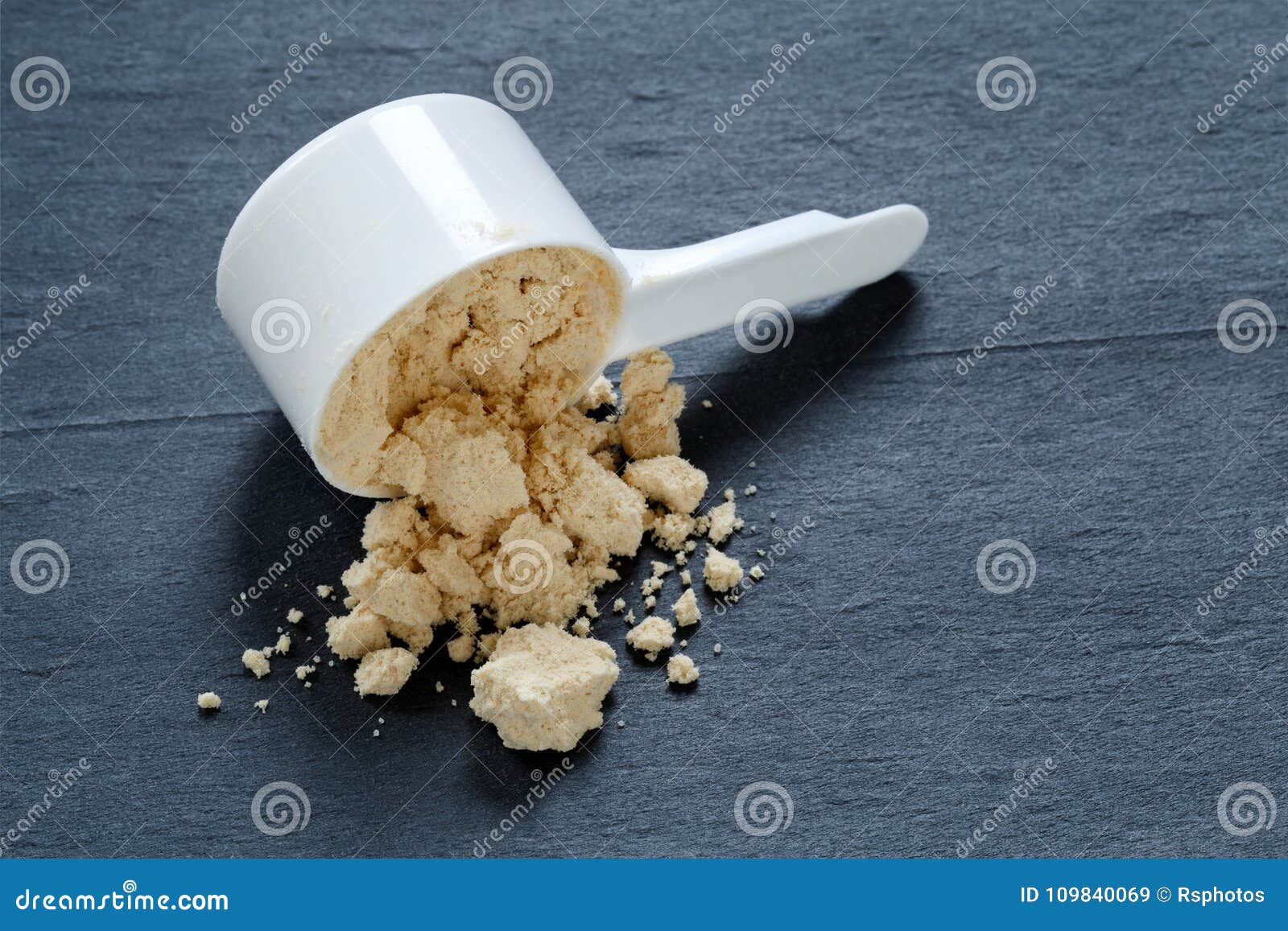 Spilled Meal Replacement Powder on Slate Background Stock Image - Image ...