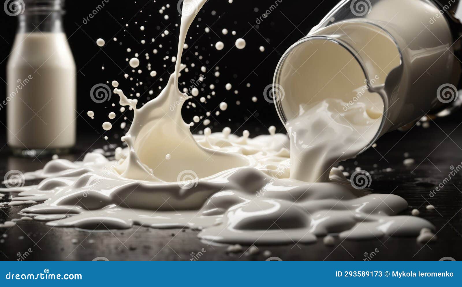 Spilled Milk Mistake Wooden Table Copyspace Stock Illustration ...