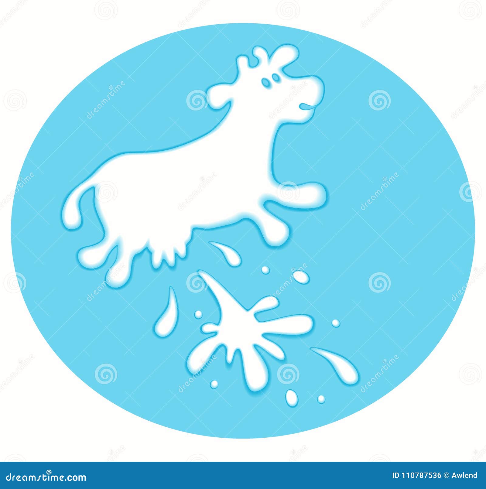 Spilled Milk in a Shape of Cow. Stock Vector - Illustration of milky ...