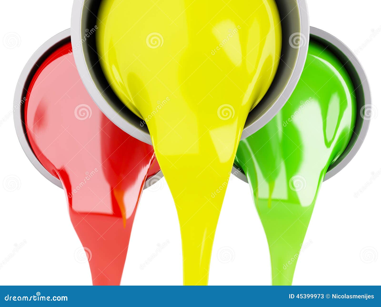 Spilled Paint Cans on White Background Stock Illustration ...