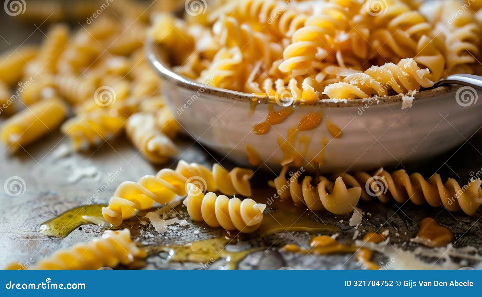 Spilled Pasta on White Ceramic Surface Stock Illustration ...