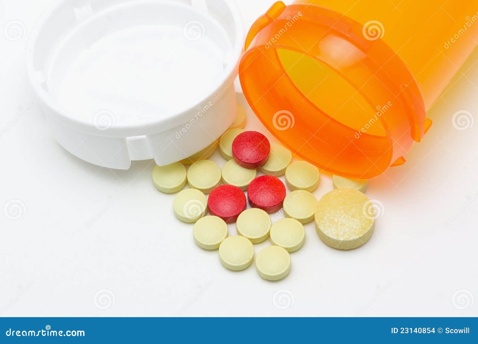 Spilled Pill Bottle stock photo. Image of closeup, health - 23140854