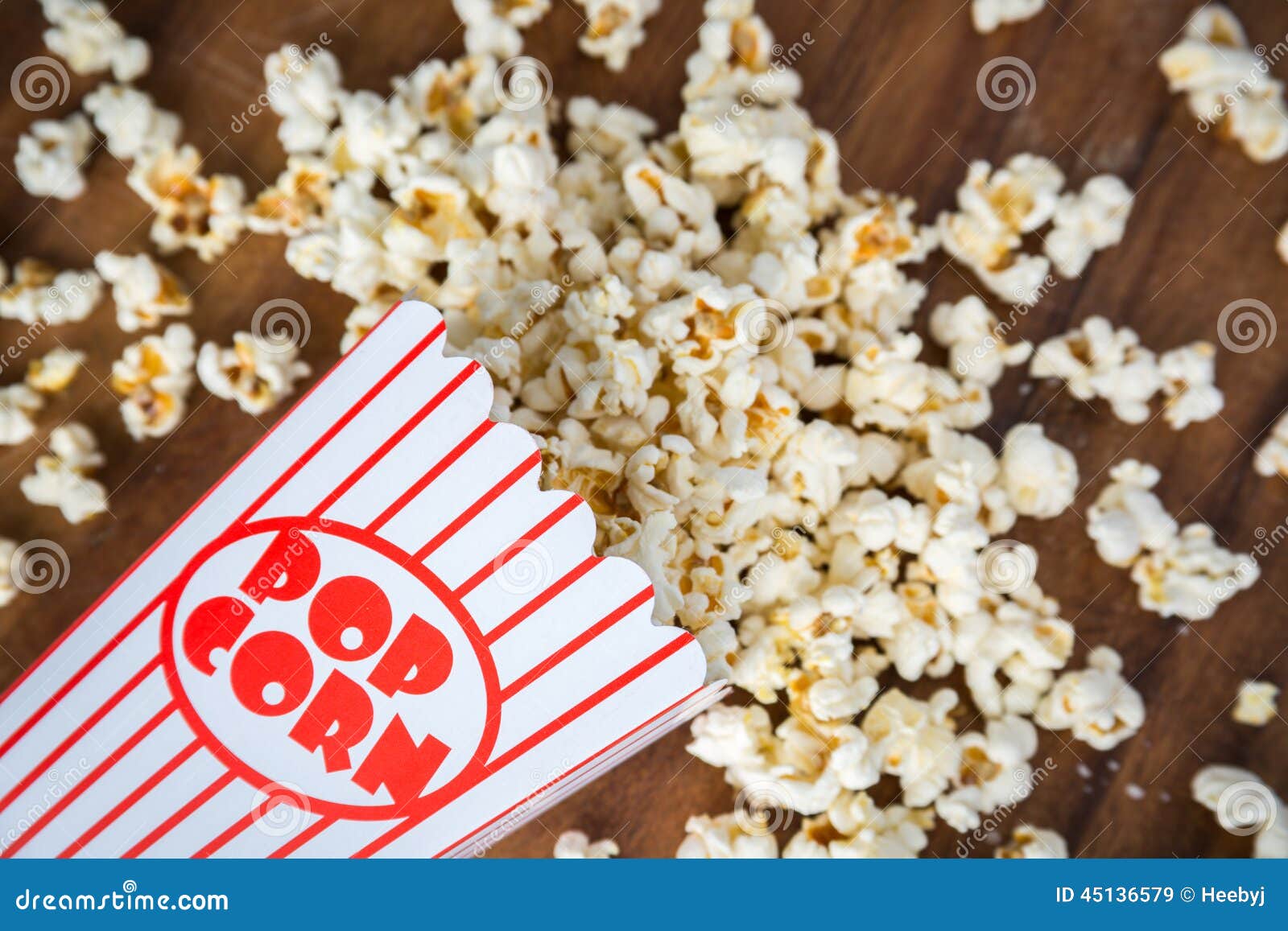 Spilled Popcorn stock image. Image of food, fresh, wood - 45136579