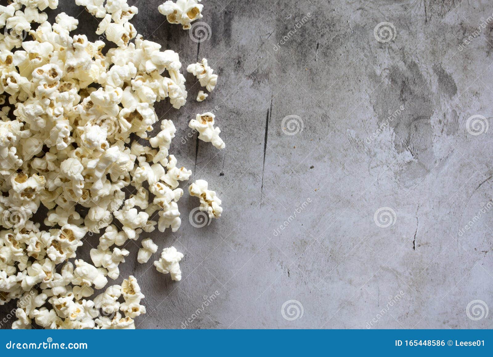 Spilled Popcorn stock photo. Image of background, white - 165448586