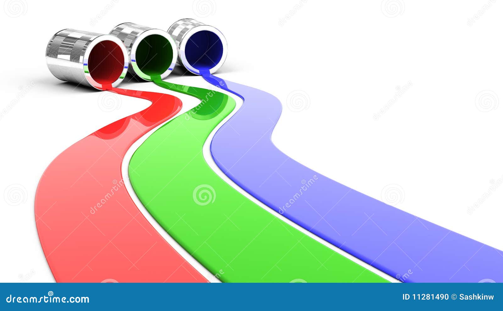 Spilled Red Green and Blue Paint Stock Illustration - Illustration of ...
