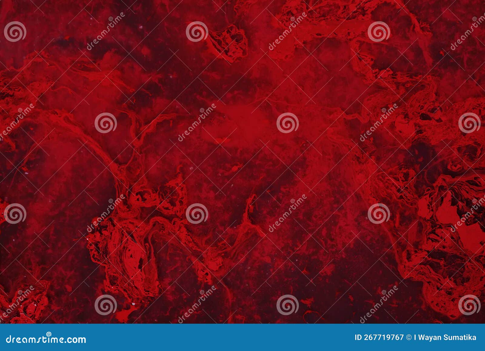 Spilled Red Paint on a Thinner Solution Forming an Abstract Pattern ...