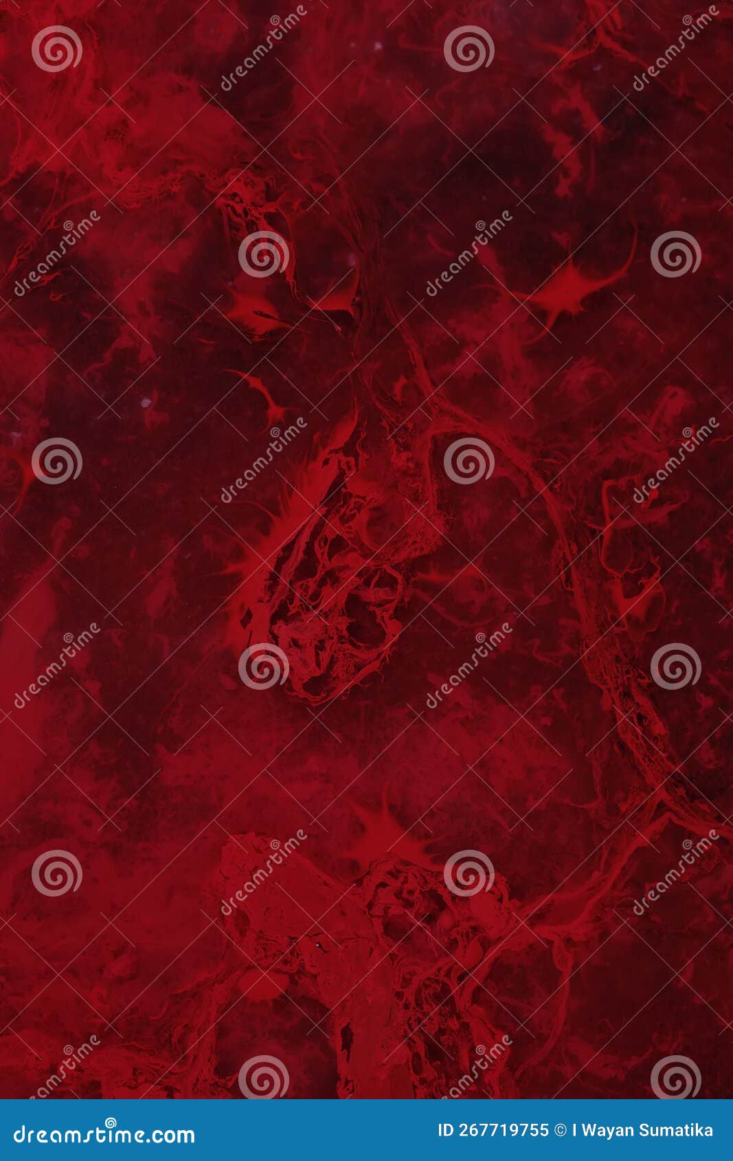 Spilled Red Paint on a Thinner Solution Forming an Abstract Pattern ...