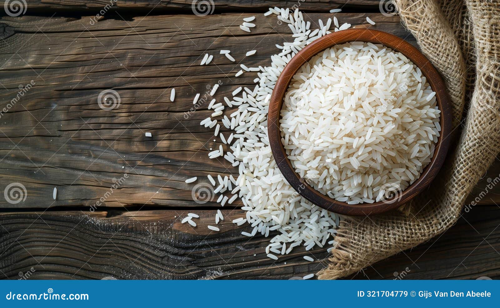Spilled Rice on Wooden Table Background Stock Illustration ...