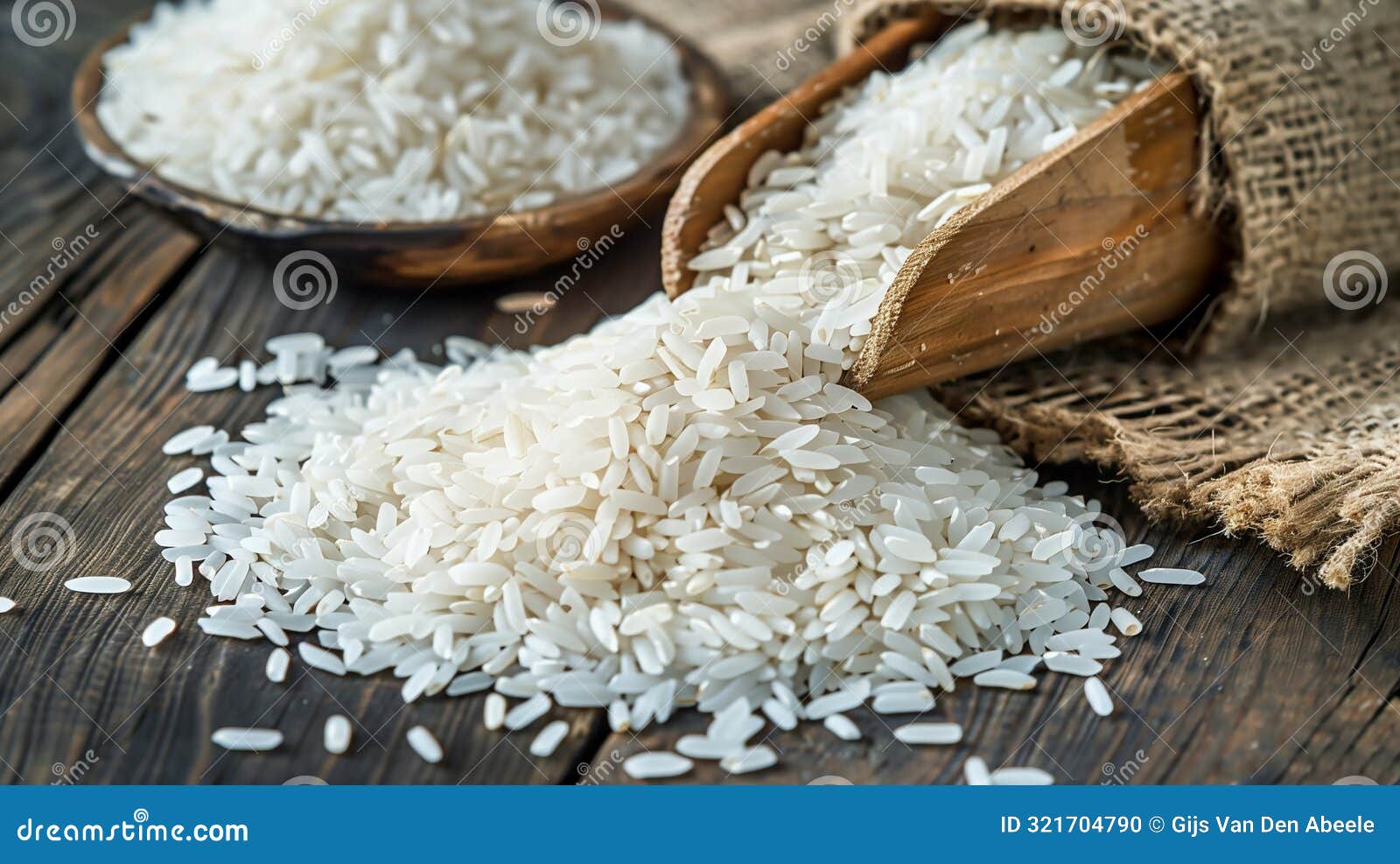 Spilled Rice on Wooden Table Background Stock Illustration ...