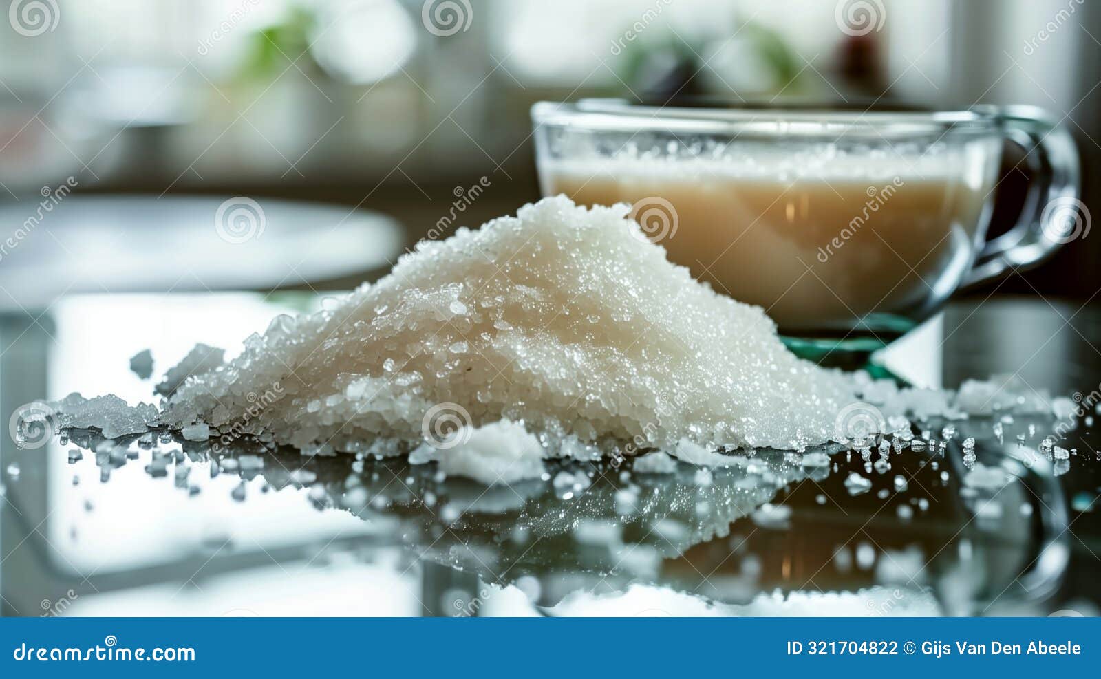 Spilled Sugar on Transparent Glass Surface Stock Illustration ...