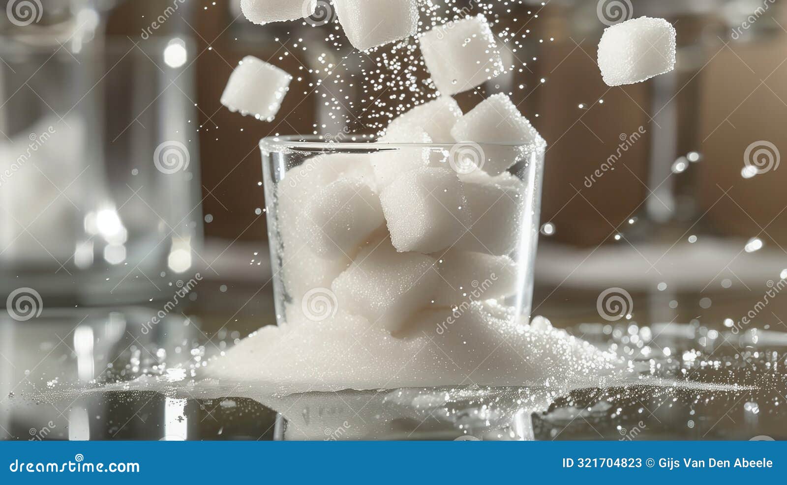 Spilled Sugar on Transparent Glass Surface Stock Illustration ...