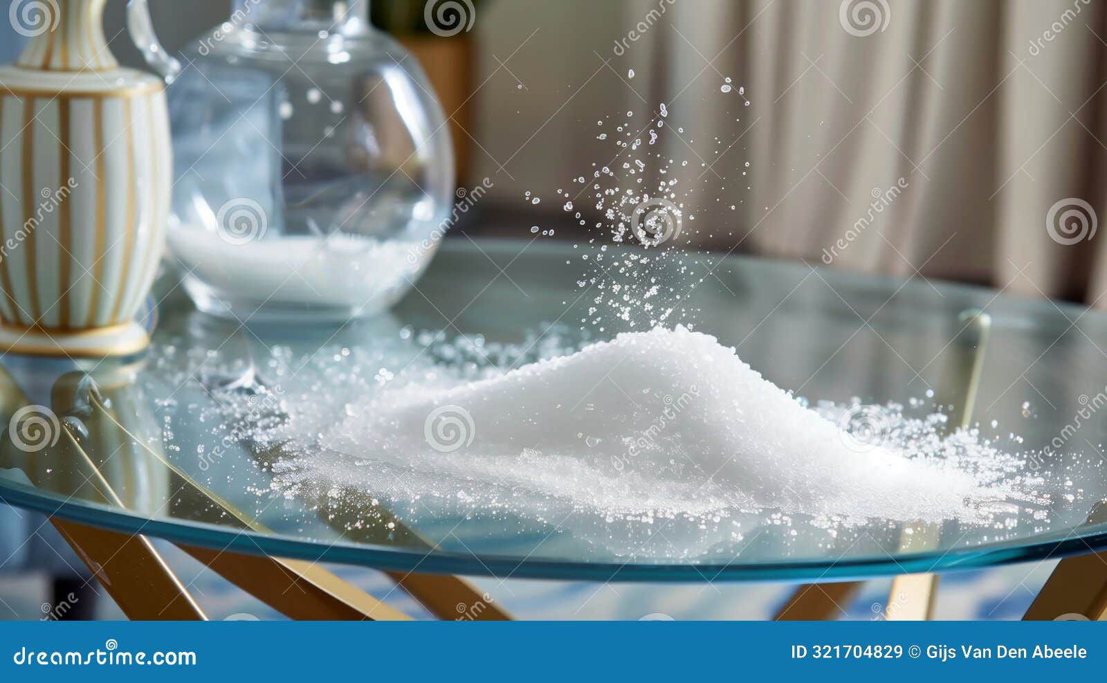 Spilled Sugar on Transparent Glass Surface Stock Illustration ...