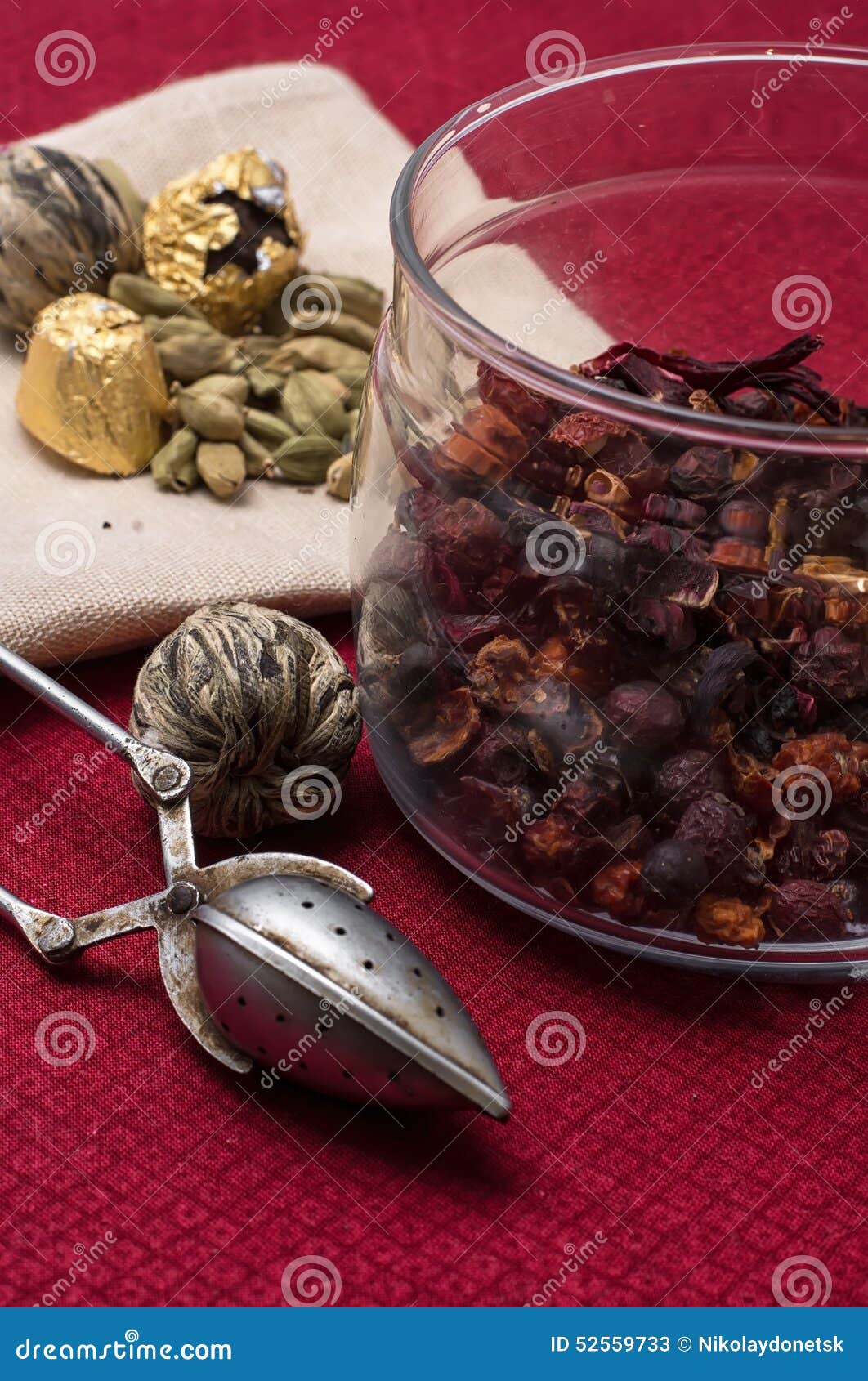 Spilled Tea on Red Tablecloth Stock Image - Image of rose, assortment ...