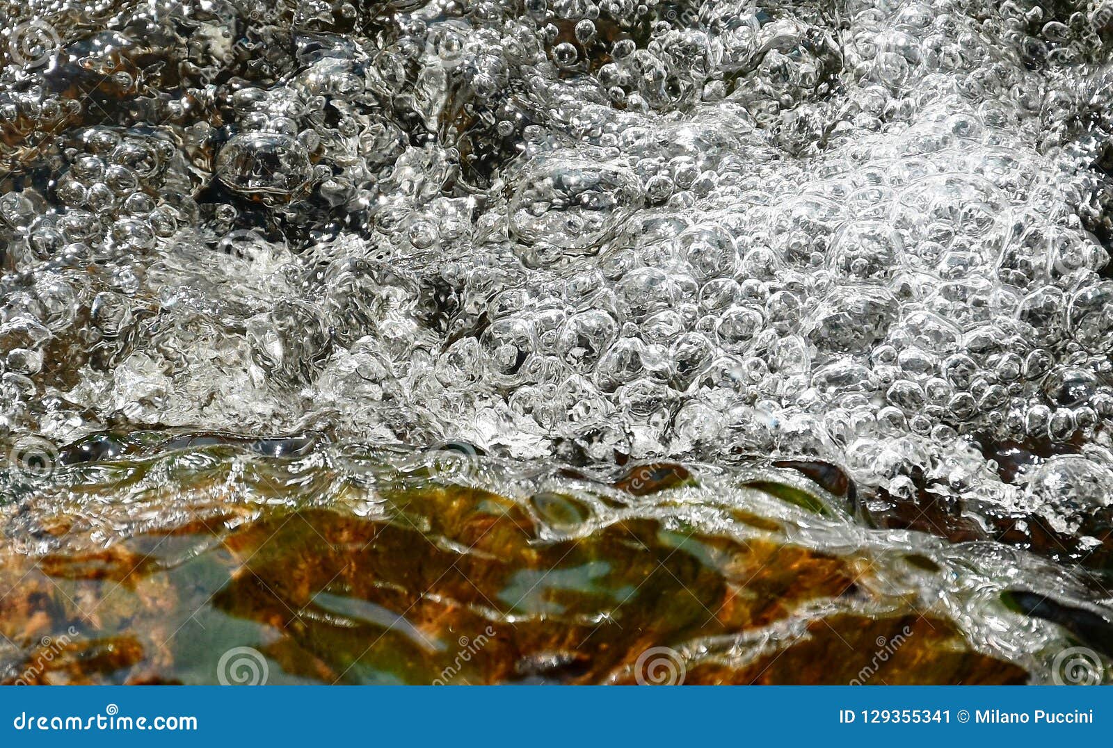 Spilled water with bubbles stock image. Image of beauty - 129355341