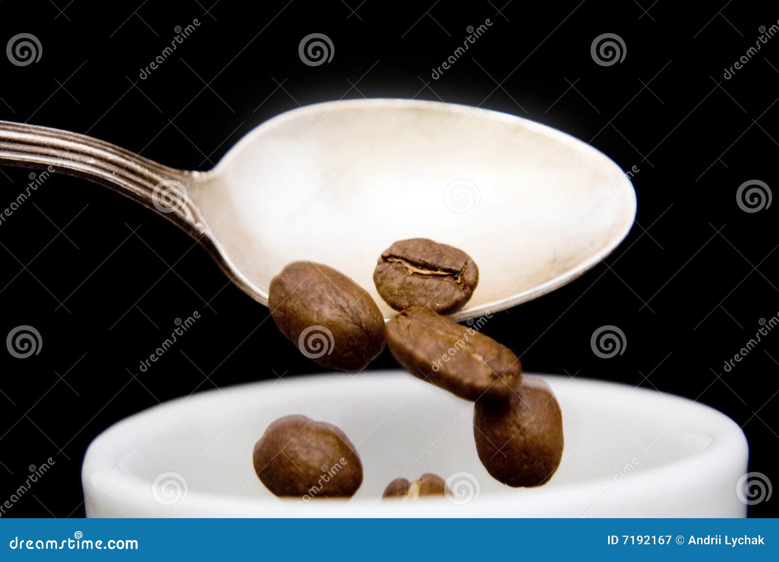 Spilling coffee beans stock image. Image of coffee, robust - 7192167