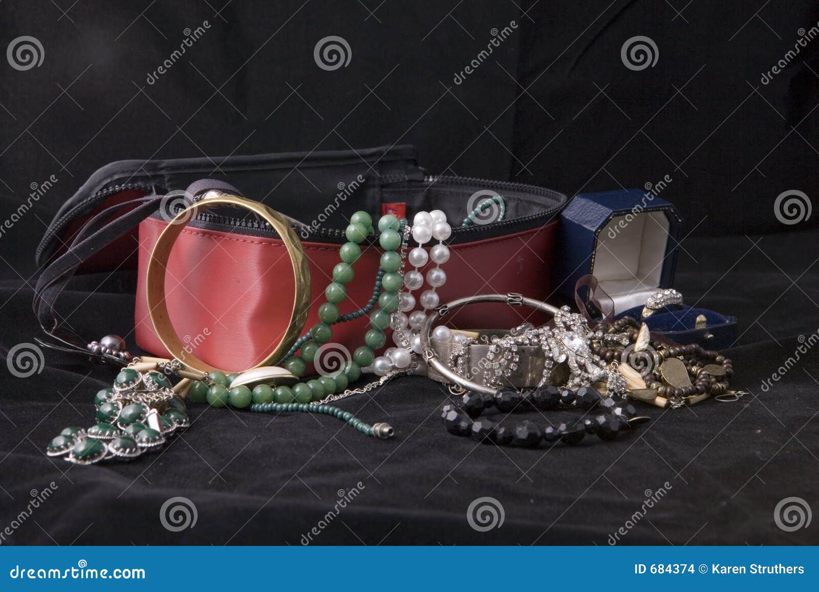 Spilling jewellry stock photo. Image of bangle, pearls - 684374