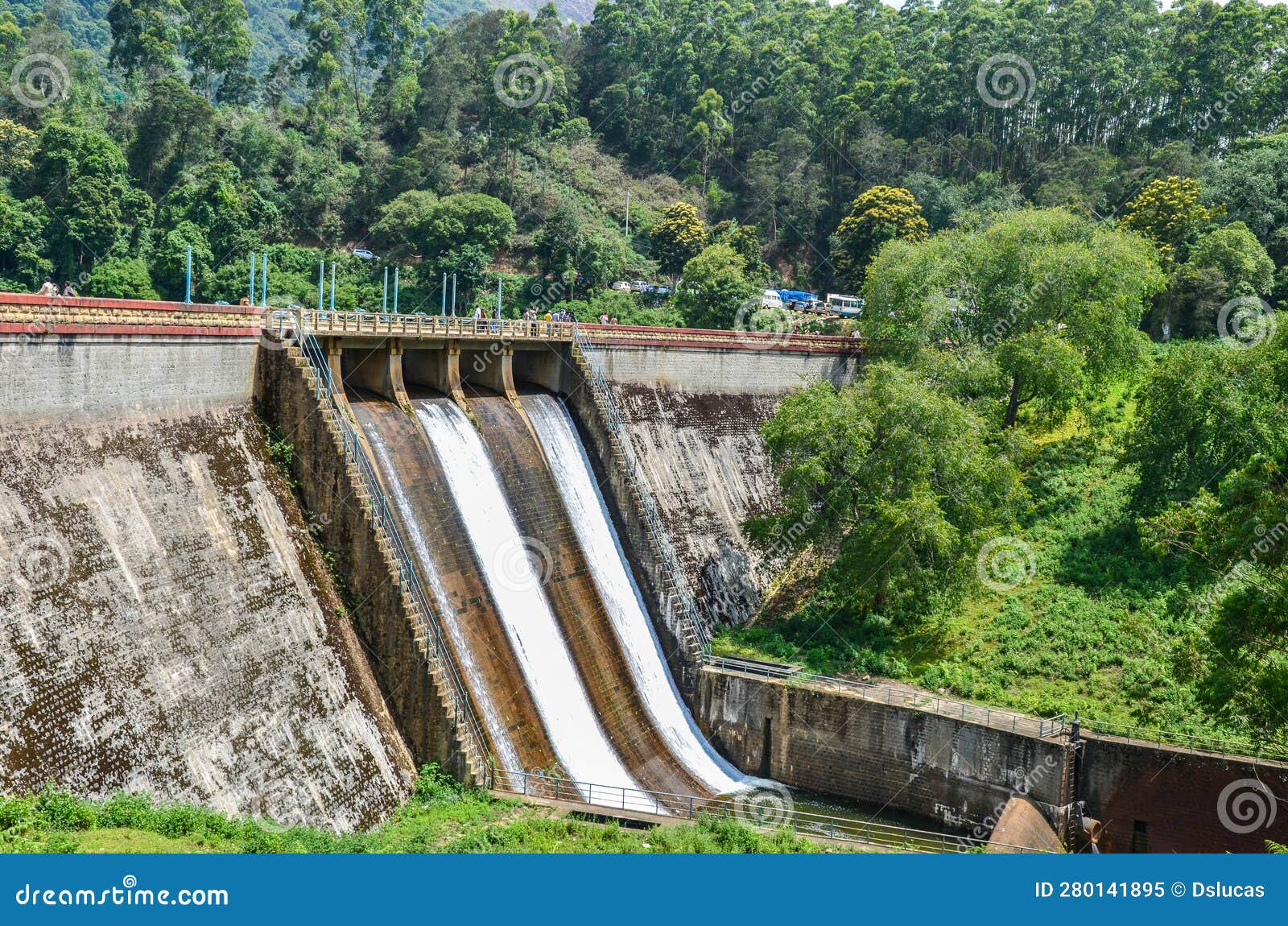 Spillway of a dam stock image. Image of river, equipment - 280141895