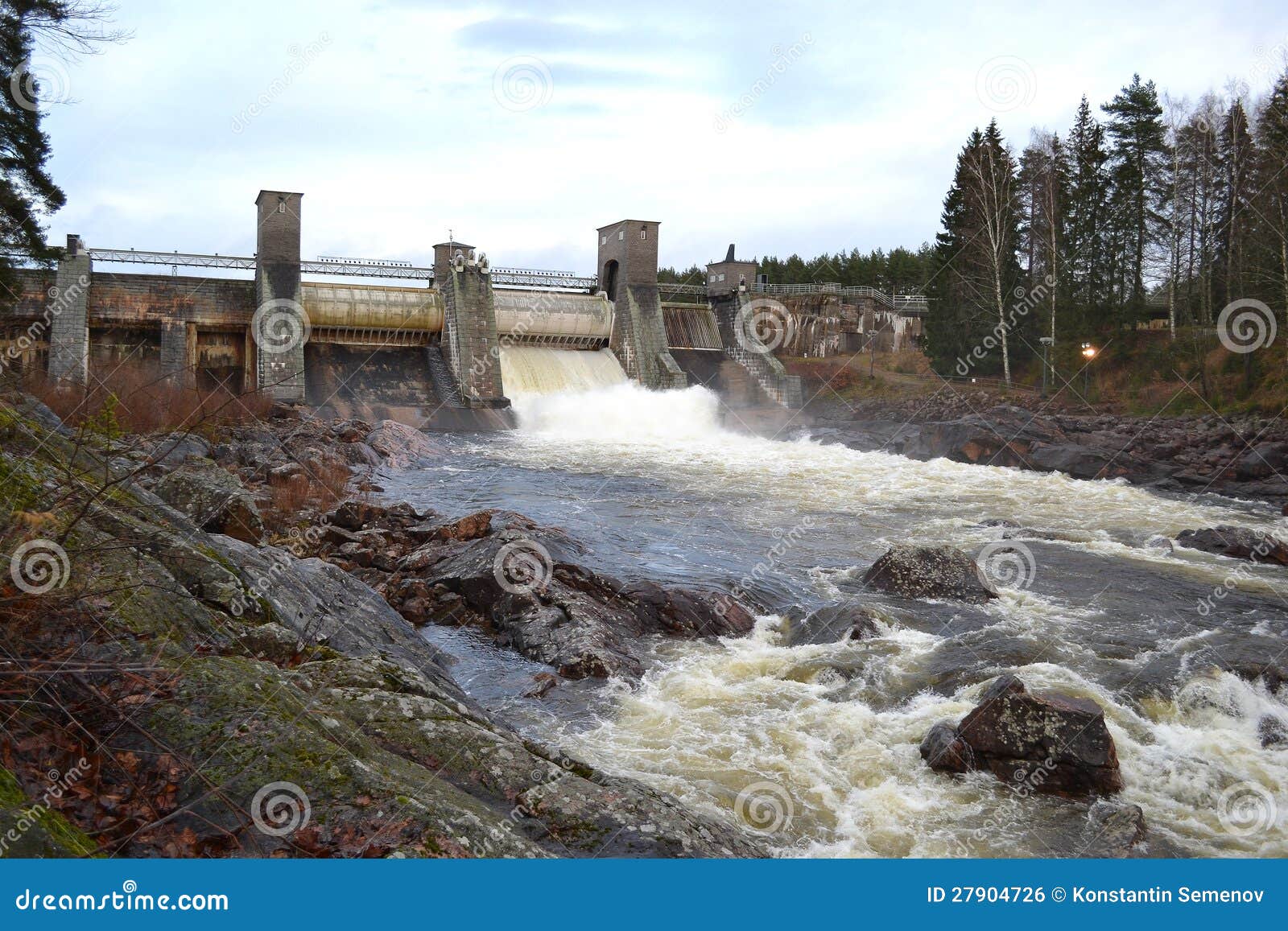 Spillway on Hydroelectric Power Station Stock Photo - Image of river ...