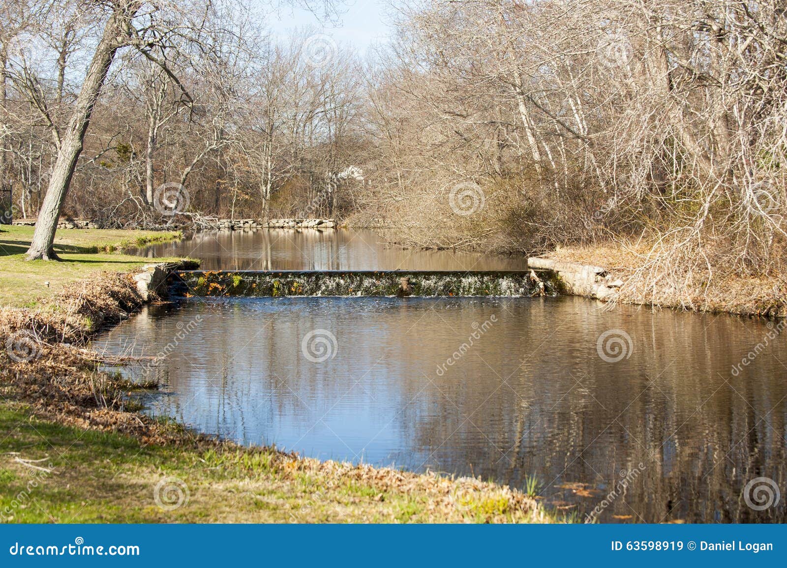 Spillway on small stream stock image. Image of spring - 63598919