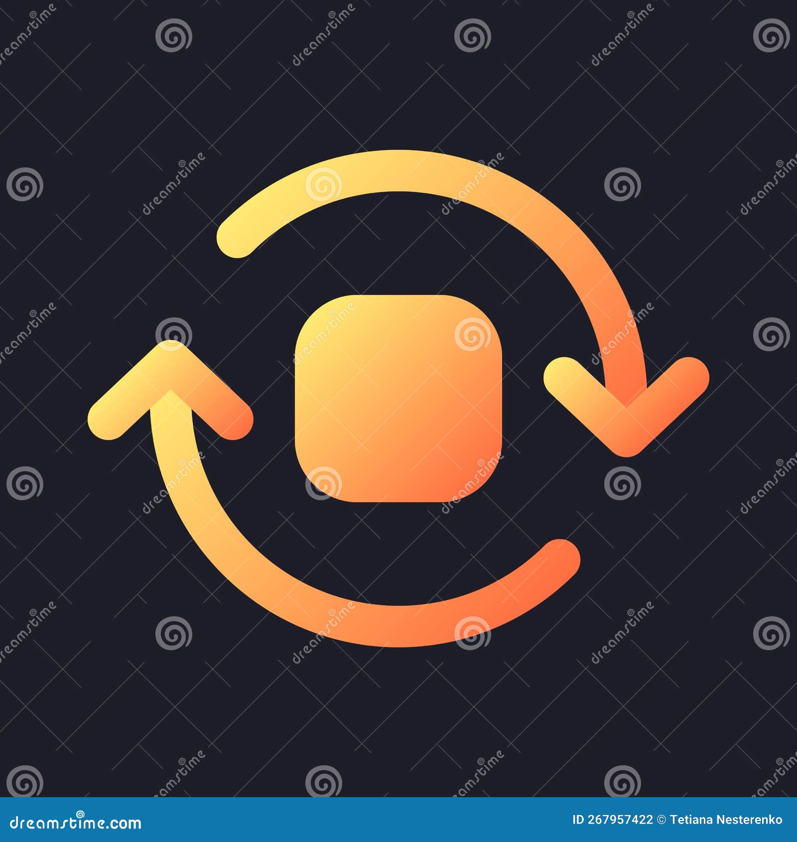Spin Animation Orange Solid Gradient Ui Icon for Dark Theme Stock Illustration - Illustration of ...